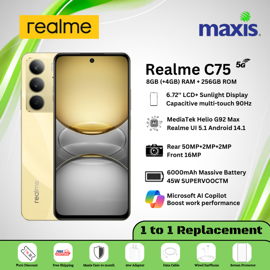 Realme C75 5G | 8GB +256GB | Waterproof | 6000mAH Massive Battery ...