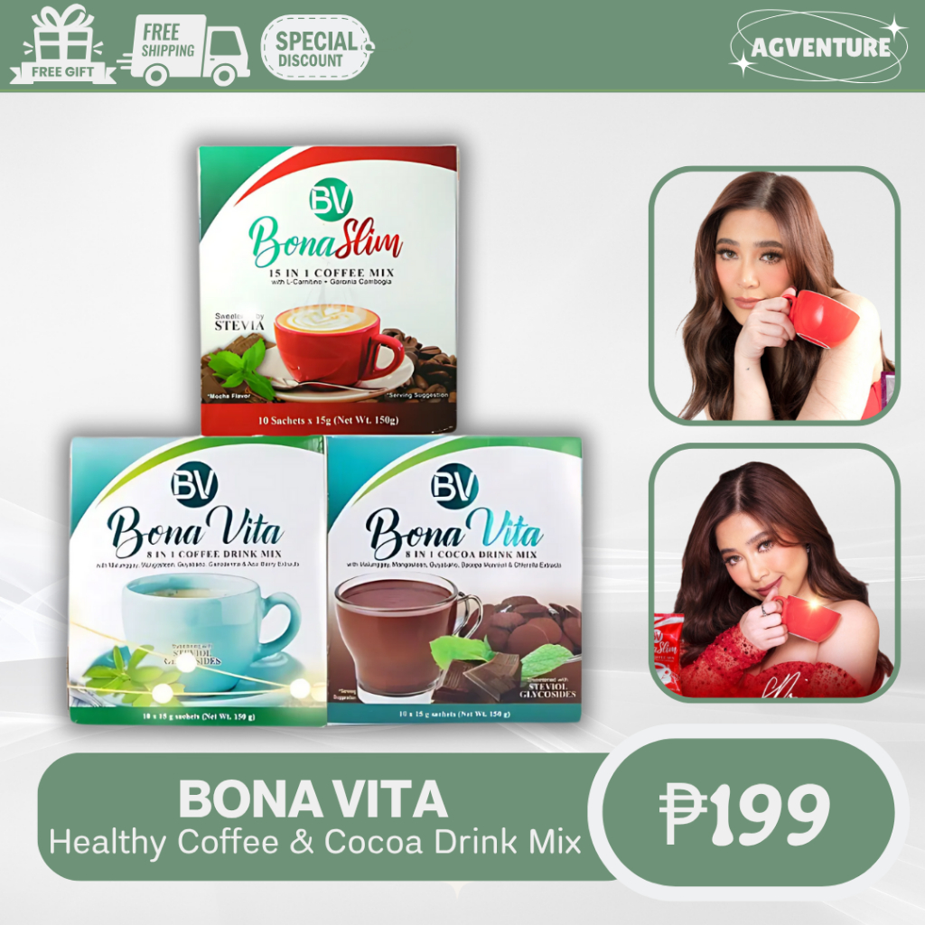 Bona Vita Slim & Healthy Coffee & Cocoa Mix | Bona Slim 15in1, Coffee ...