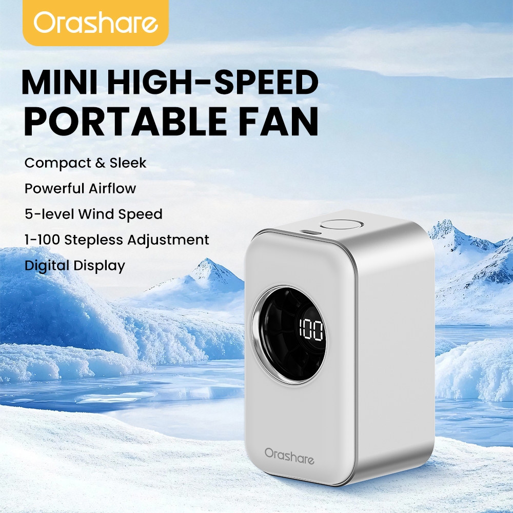 Orashare HFA01 Portable Handheld Fan Rechargeable 100-Speed Turbo ...