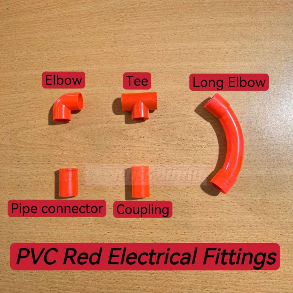 Red PVC Fittings/Heavy Duty Electrical Fittings Coupling/Elbow/Tee/Pipe ...