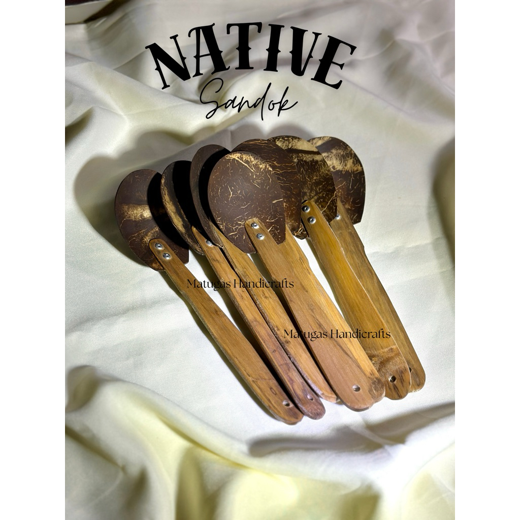 10-INCH SMALL NATIVE SANDOK - MADE FROM REAL COCONUT SHELL AND BAMBOO ...