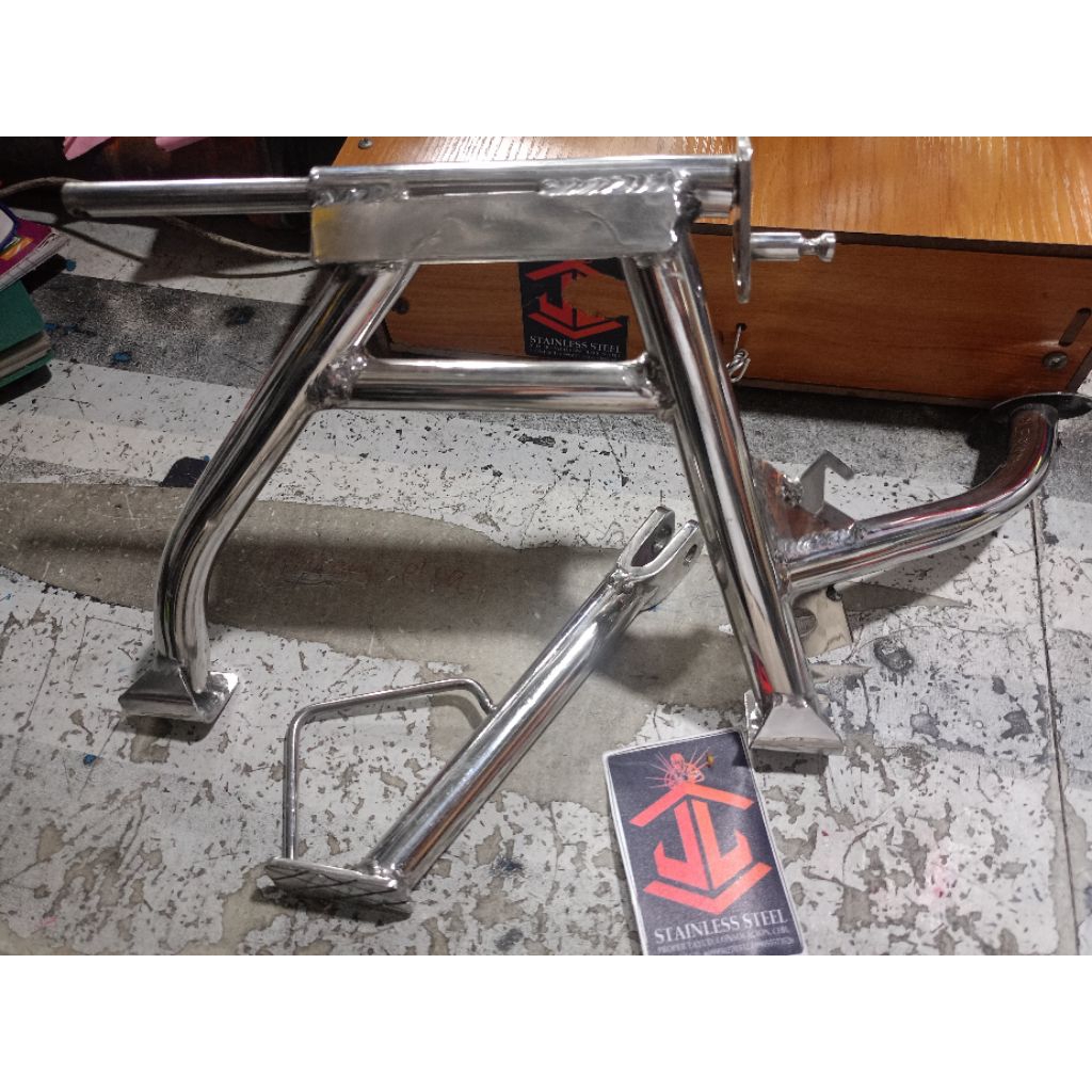 Pure Stainless Center Stand w/ axle and Side Stand | Shopee Philippines