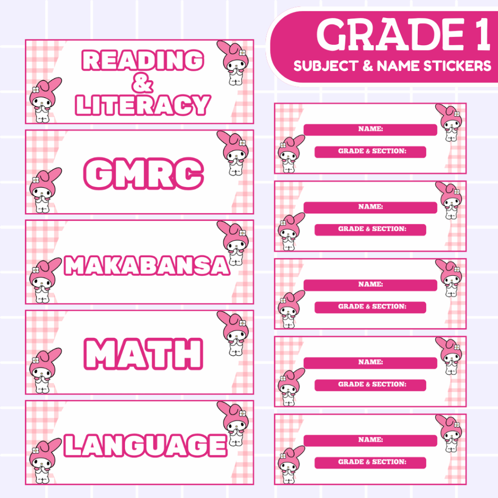 Subject Label Stickers & Name Label Stickers Grade 1-6 Matatag ...