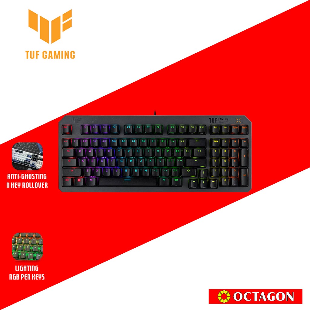 ASUS RA07 TUF GAMING K3 GEN II RED/BLUE SWITCH OPTOMECHANICAL USB ...