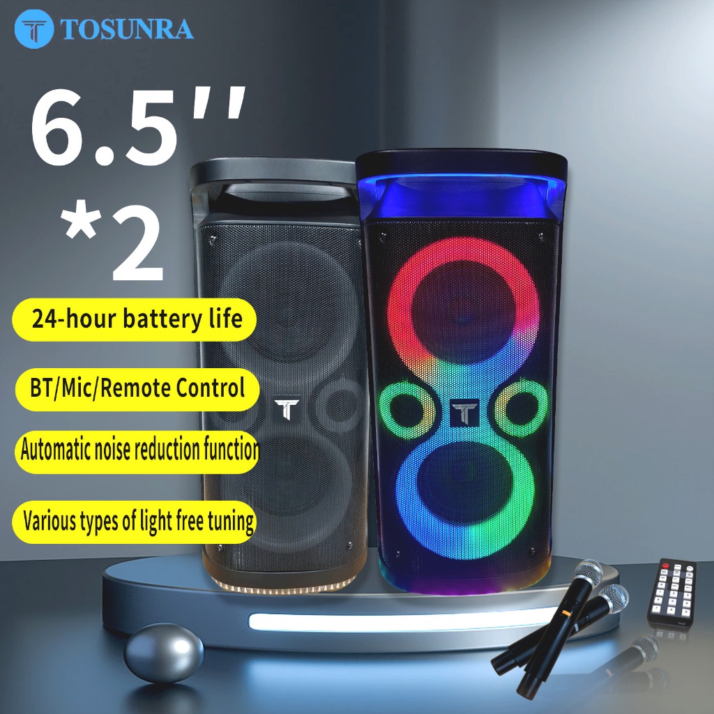 TOSUNRA Speaker Bluetooth Karaoke With Free Mic Big Size Original Super ...