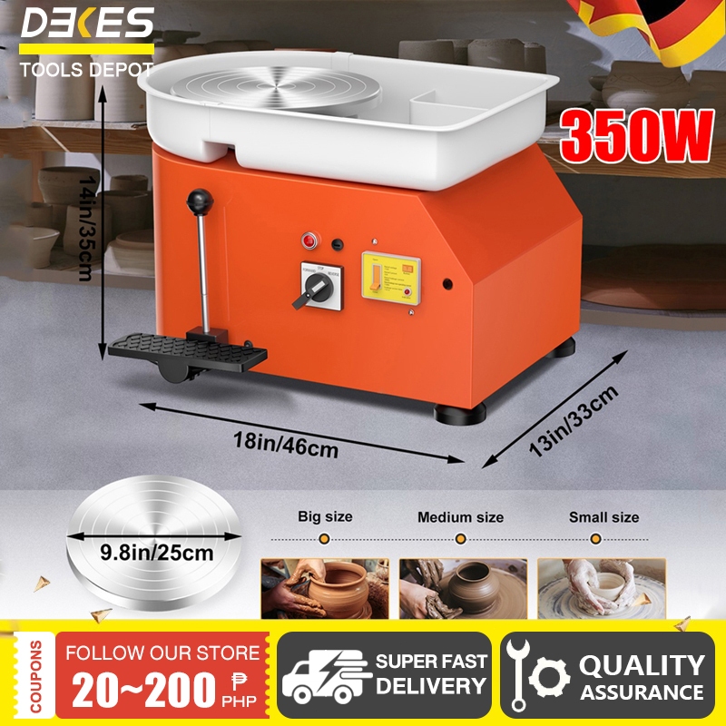 Electric Pottery Wheel Machine 350W With Foot Pedal Ceramic Work Clay ...