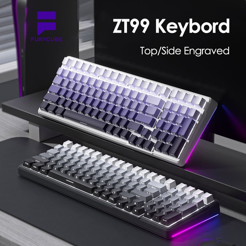 FURYCUBE ZT99 Mechanical Keyboard Gaming Office TYPE-C Wired Hot Swap ...