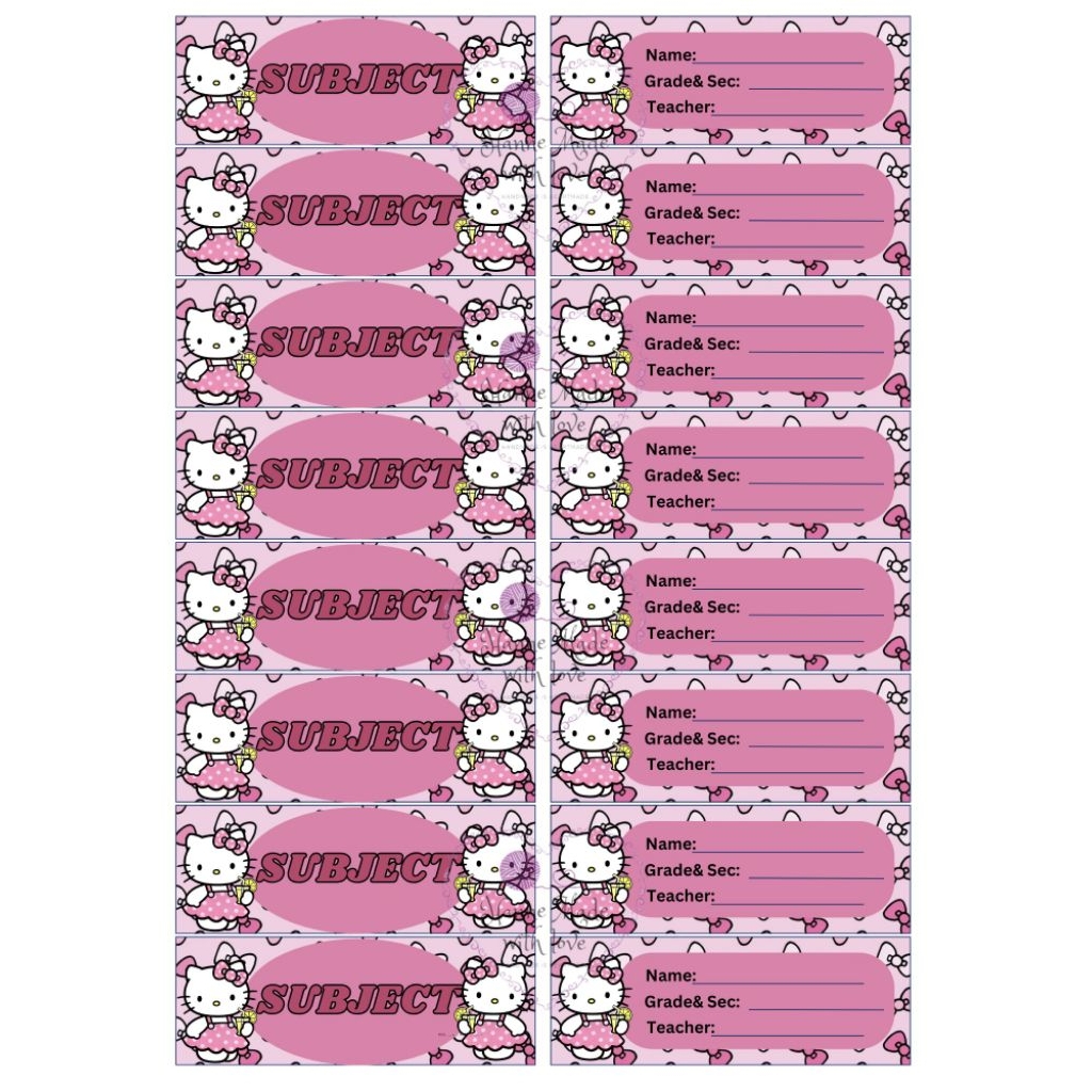 Personalized Hello Kitty and Friends Subject Sticker (Waterproof ...