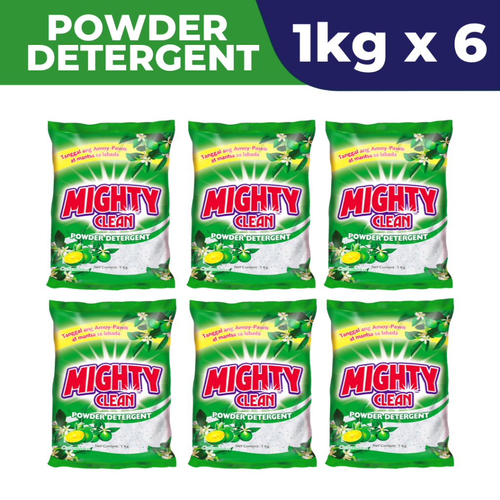 6 KILOS Mighty Clean Detergent Powder Calamansi - Powder (GREEN) - SET ...