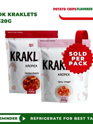 OK Kraklets Kropek potato chips flavored snacks with a variety of ...
