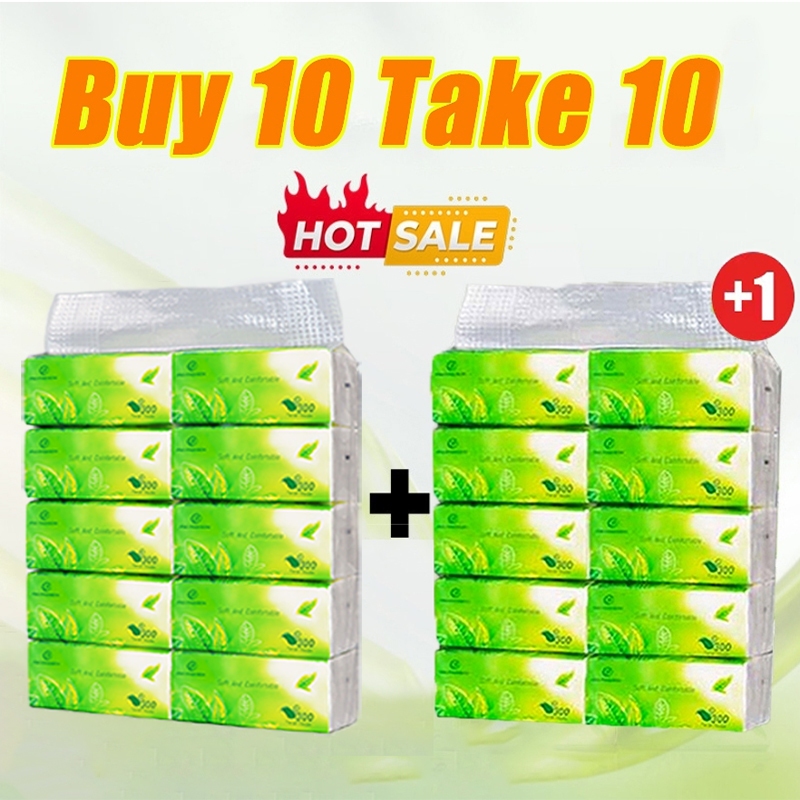 【Buy 10 Take 10】Tissue Facial Organic Green Tea Tissue Paper Car Toilet ...