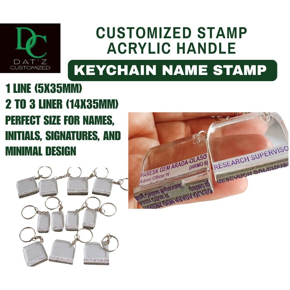 CUSTOMIZED acrylic keychain name stamp | Shopee Philippines