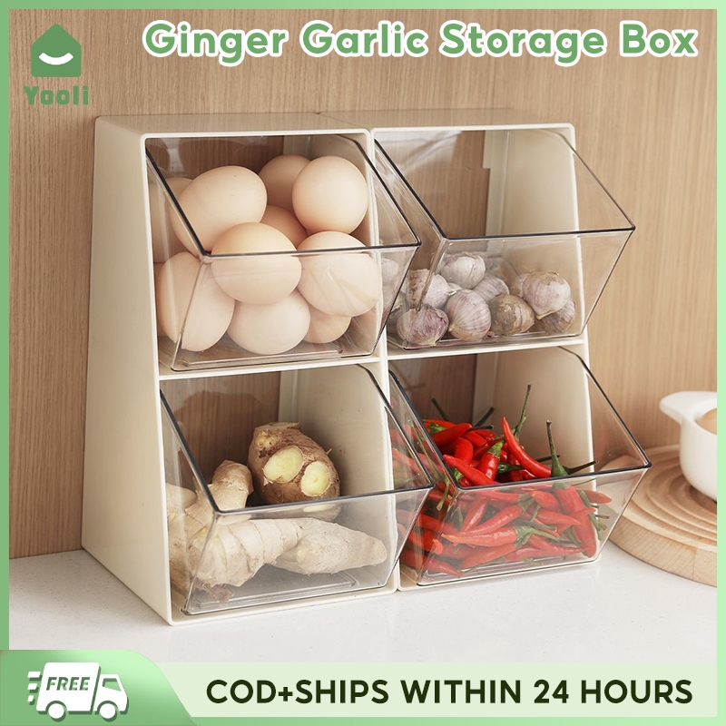 Yooli Ginger Garlic Onion Organizer Kitchen Dust-proof Fruit Vegetable ...