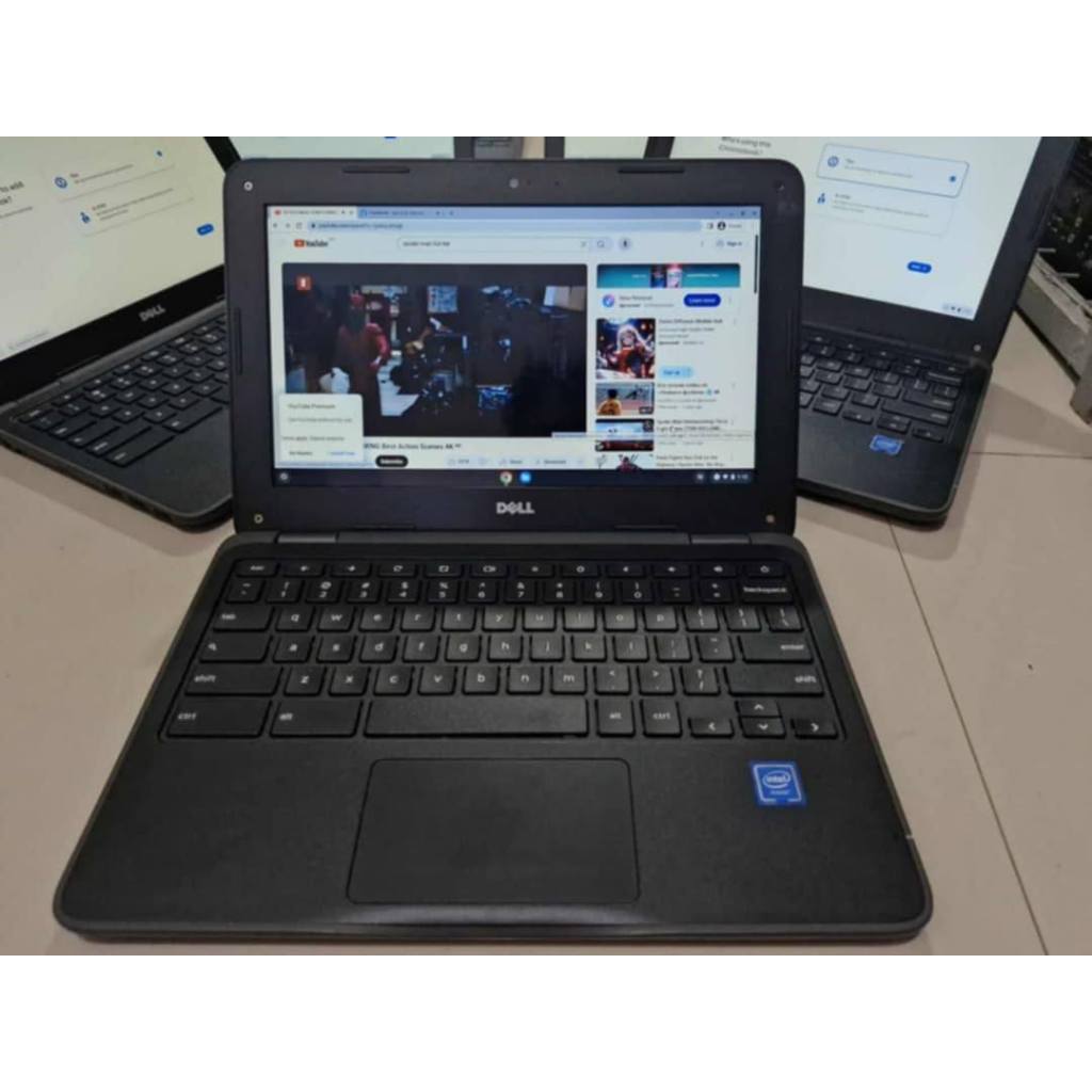 Dell Chromebook 3180 an Intel Celeron N3060 processor, 4GB of RAM, and 16GB free speaker and ...