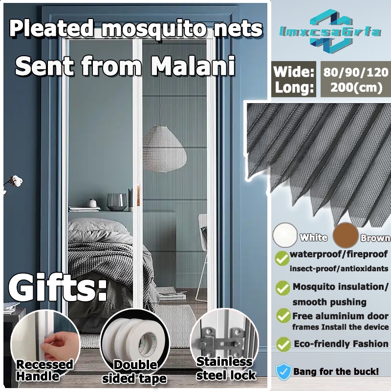 Trackless Folding Screen Door Accordion Sliding Door Home Aluminum Anti ...