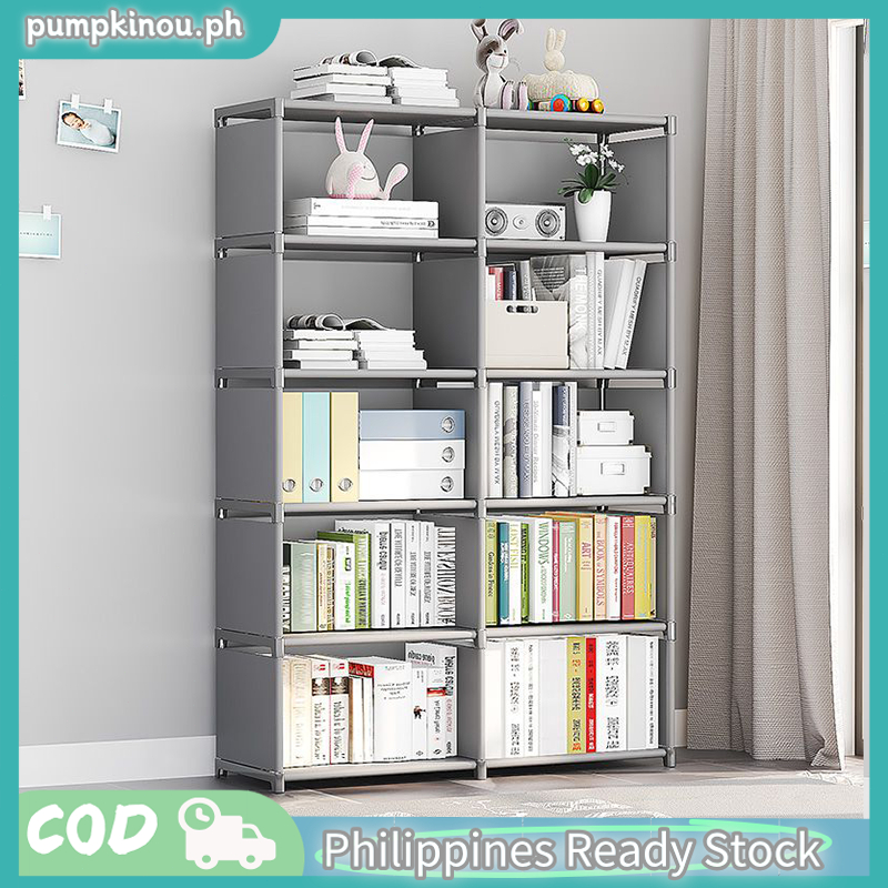 COD⚡ BookShelf 4-Tier 8 Cubes DIY Kid Toy Storage Rack Multi Function ...