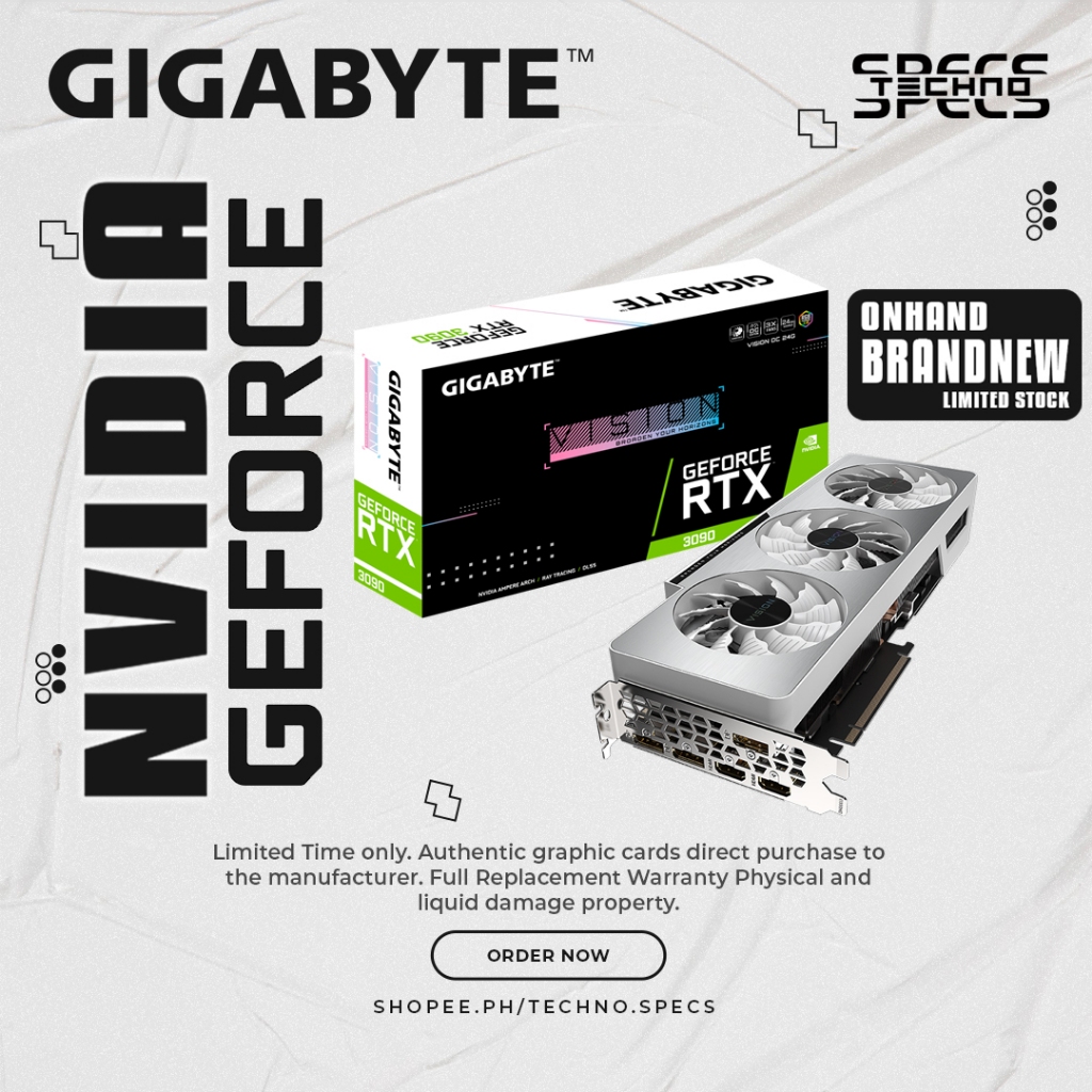 GIGABYTE GeForce RTX 3090 VISION OC 24GB GDDR6X | Shopee Philippines