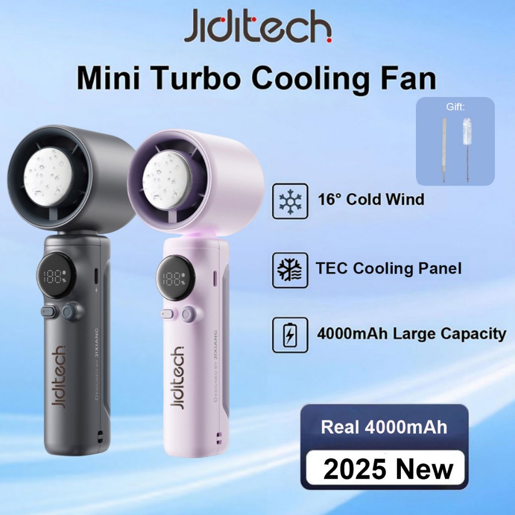 Jiditech Turbo Fan Mini High Speed Cooling Fan 4000mAh Handheld Fan ...