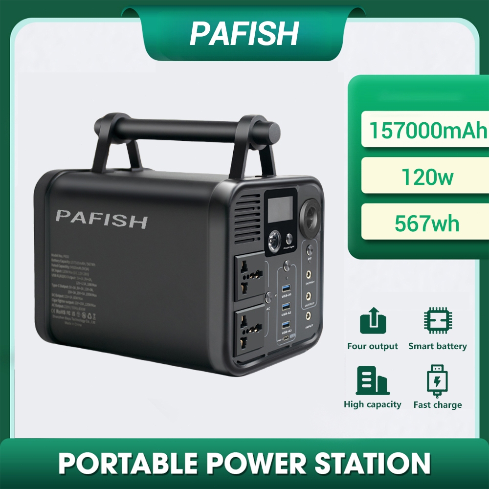 567W 600W Powered Generator Portable Power Station Pure Sine 220V AC ...