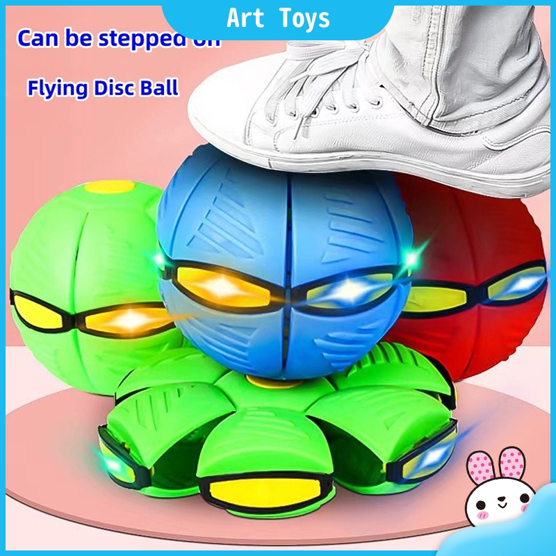 Magic Saucer Ball Flat Throw Disc Ball with LED Light Toy Educational ...