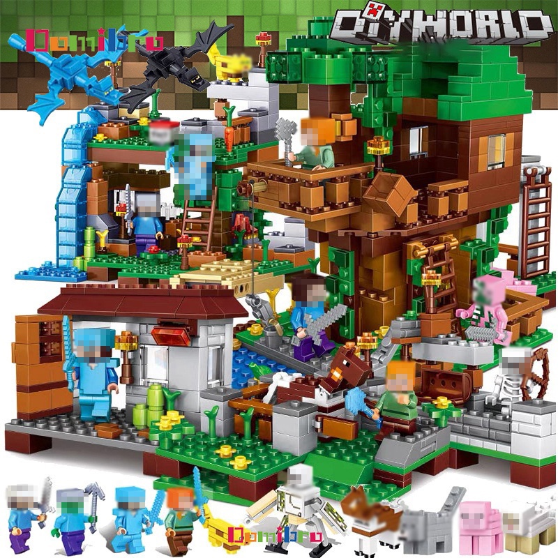 My World Set Water House Village with Minifigures 3D Model Educational ...