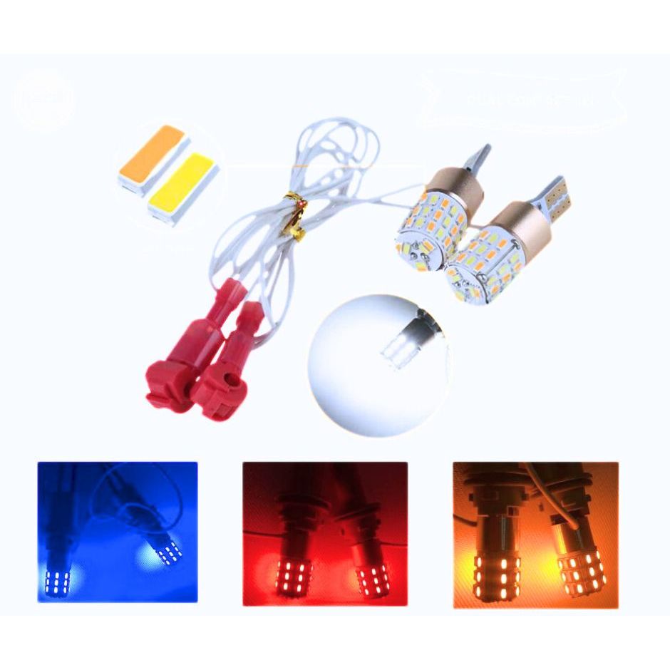DUAL CONTACT LED Dual Mode T15 Signal/Park Light color amber-white ...