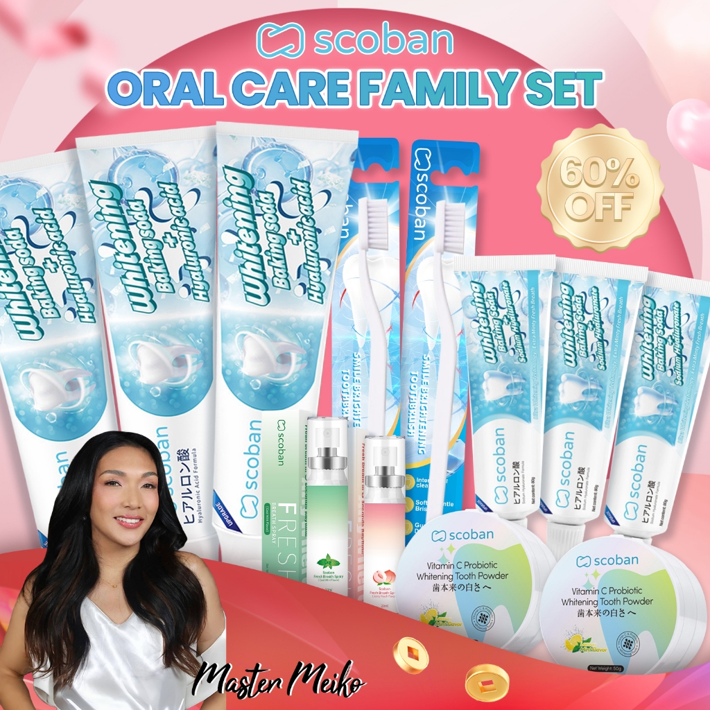 【Family Bundle】Scoban Whitening Toothpaste Set Oral Care Anti Cavity ...