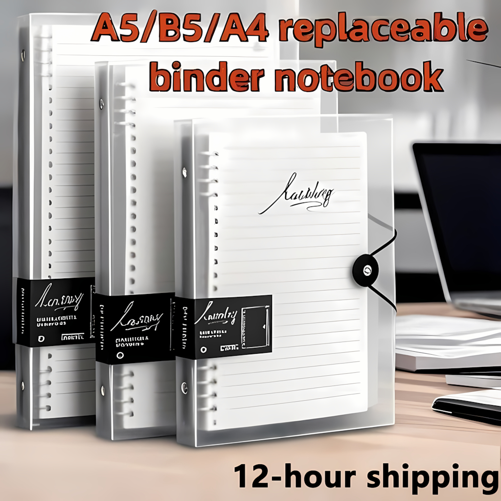A5/B5/A4 Loose-leaf Refillable Notebook Shell With Refill Binder Notebook College Notepad ...