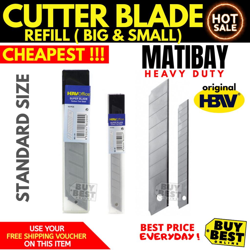 MegaDiscount] 10pcs Cutter Blade Refill [ HBW BRAND - Good Brand ...