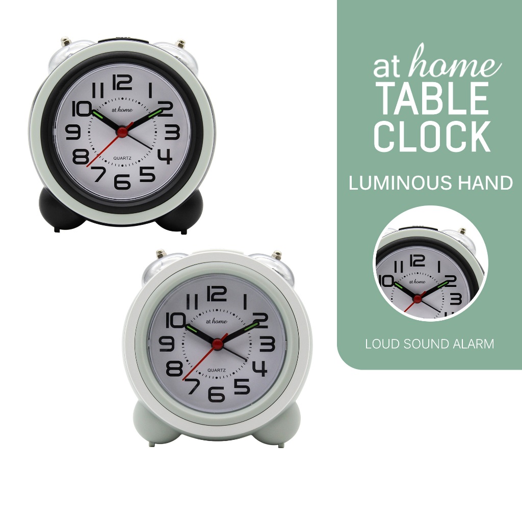 AT HOME Clock Bruce Essential Analog Retro Table Clocks Luminous Loud ...