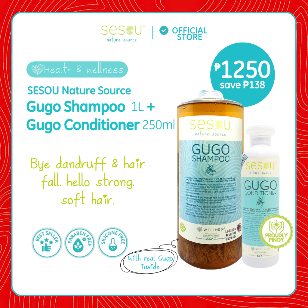 SESOU Nature Source Gugo Shampoo (1L) + SESOU Nature Source Gugo ...
