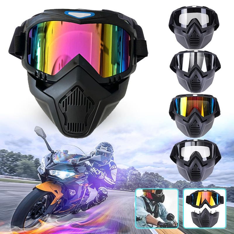 Motorcycle Goggles Mask Helmet goggles Removable Open Half Face ...
