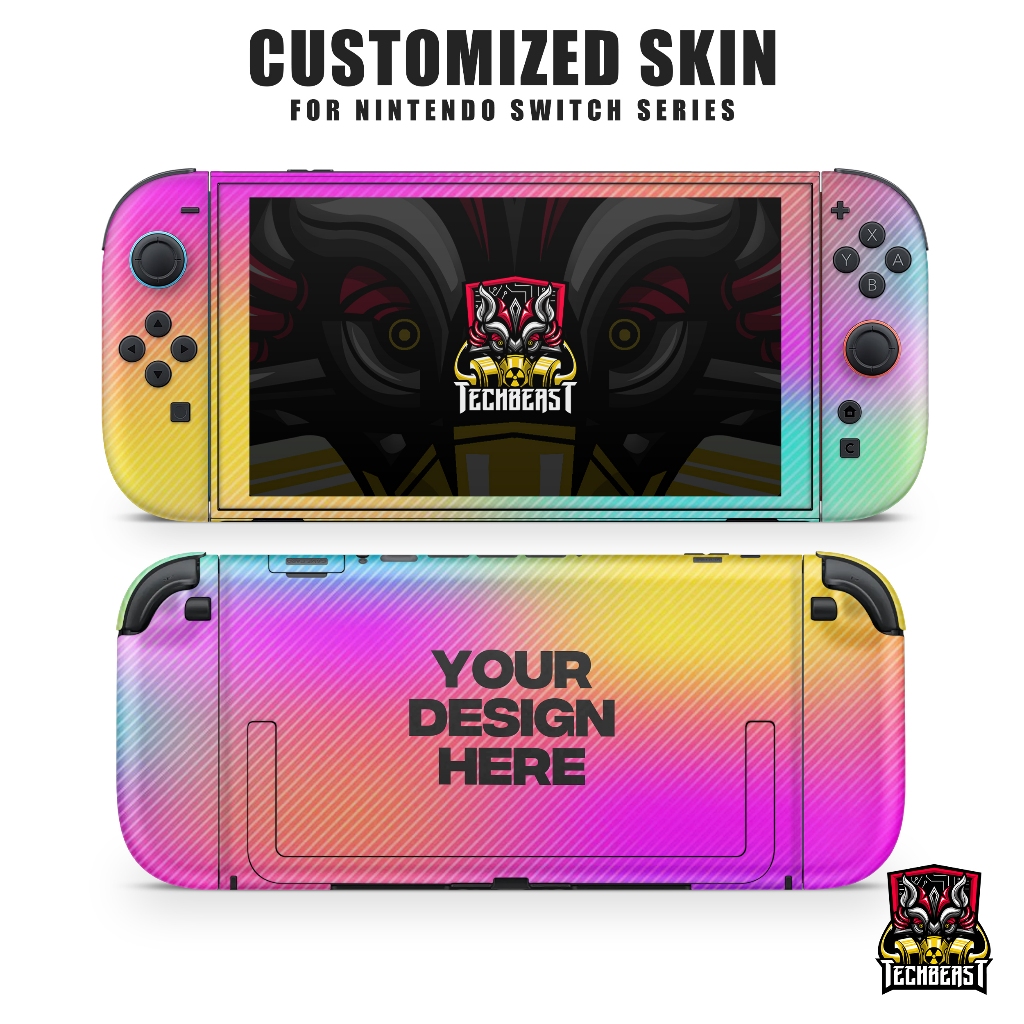 3M Nintendo Switch v1 v2 2 Lite OLED Custom Skin Wrap Vinyl Techbeast ...