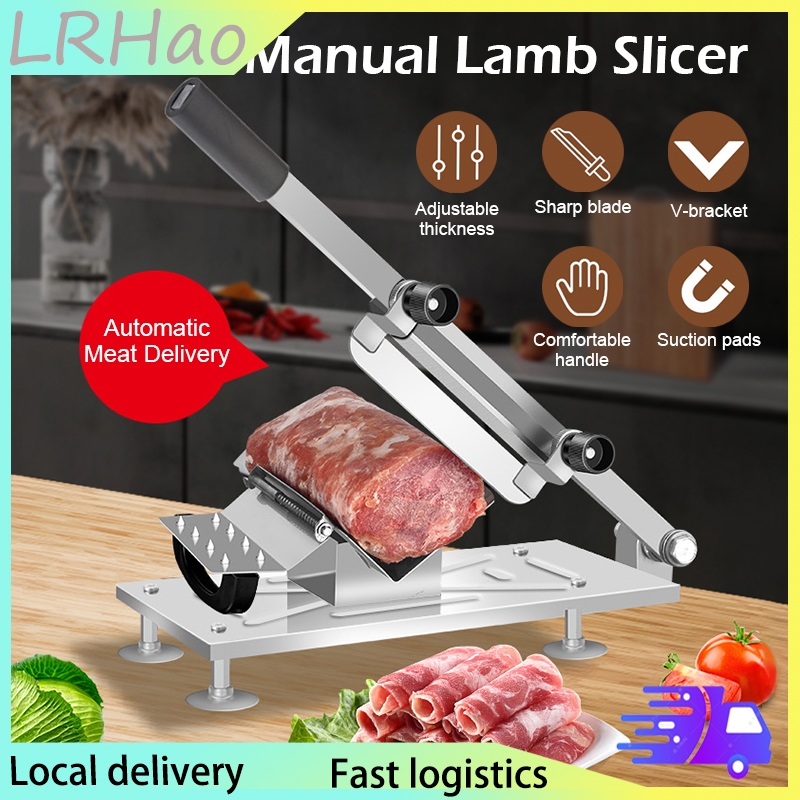 Manual Meat Slicer Cutter Bacon Slicer Fat Beef And Mutton Roll Slicer Frozen Meat Planing ...