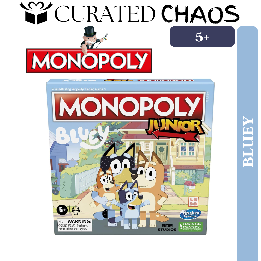Monopoly Junior Bluey Edition Board Game – Kids Ages 5+ | 2–4 Players ...