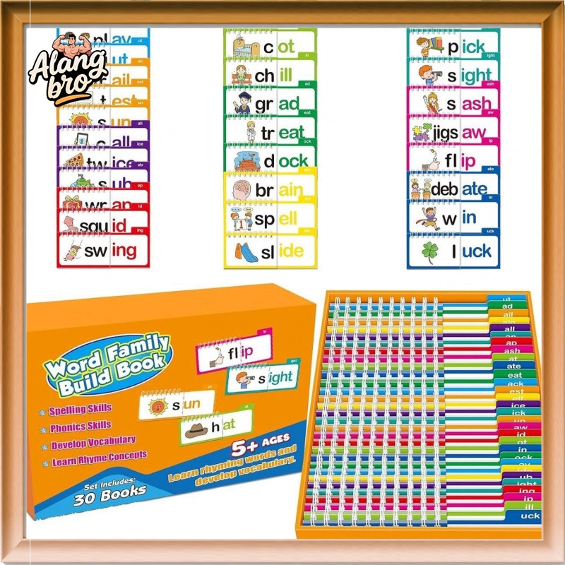 Reading rhyming flip-books for educational reading card games | Shopee ...