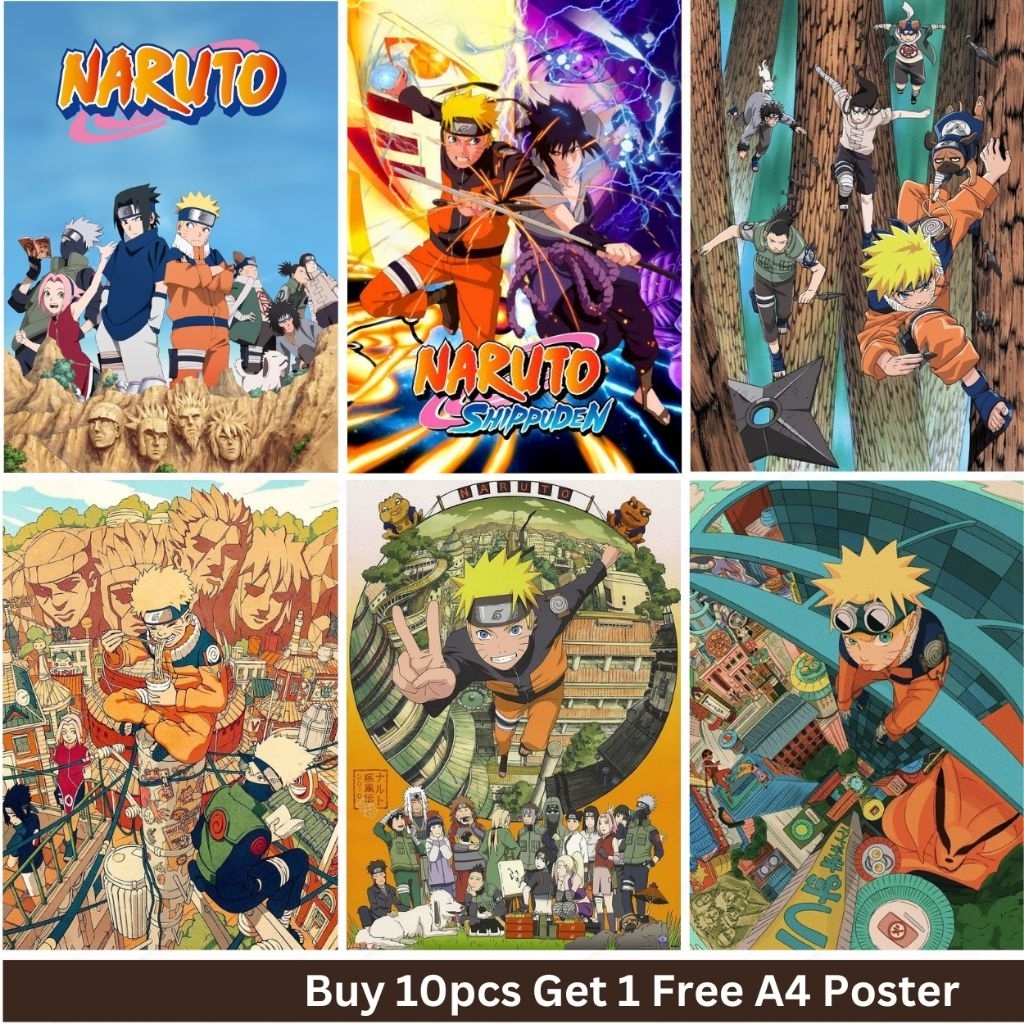 Anime Naruto A4 Size Wallpaper Poster Collection | Shopee Philippines