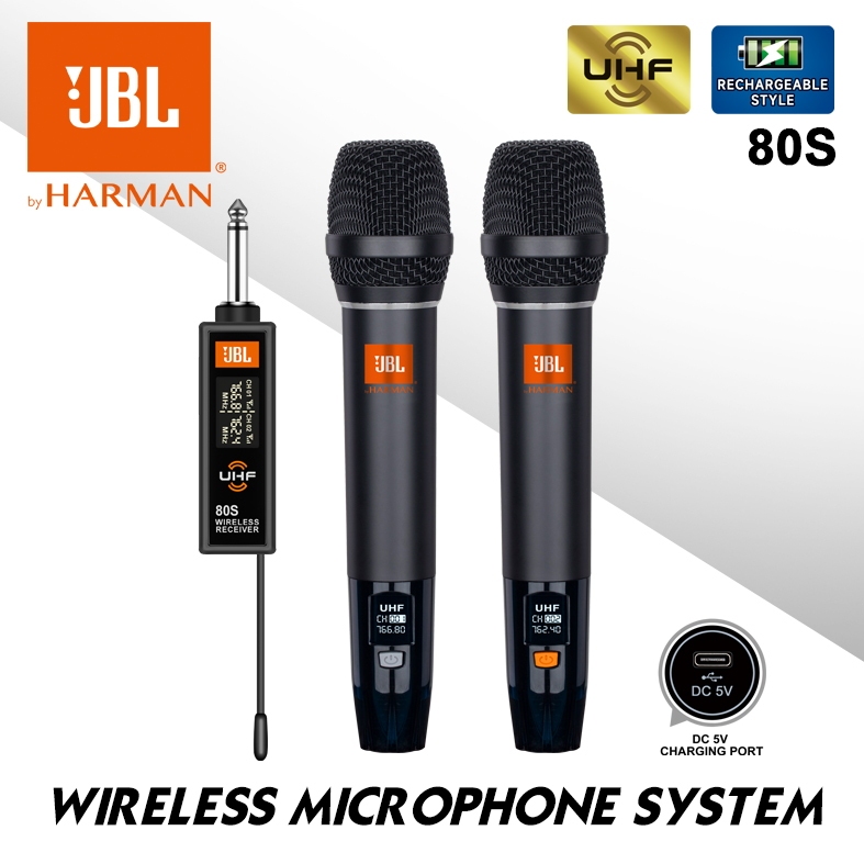 NEW JBL HARMAN 21/80S Professional UHF Wireless Microphone W/ Built-In ...