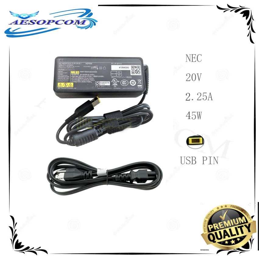 20V 2.25A 45w AC Power Adapter Charger For NEC Laptop VK Series ...