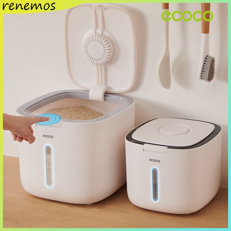 [Ready Stock]Ecoco Rice Storage Container Sealed Rice Dispenser with ...