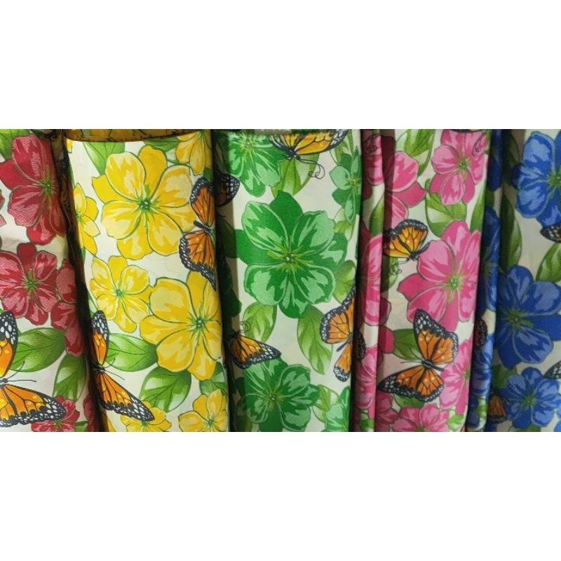 Pongee Printed / Geena Printed Fabric (PART 14) butterfly, bird ...