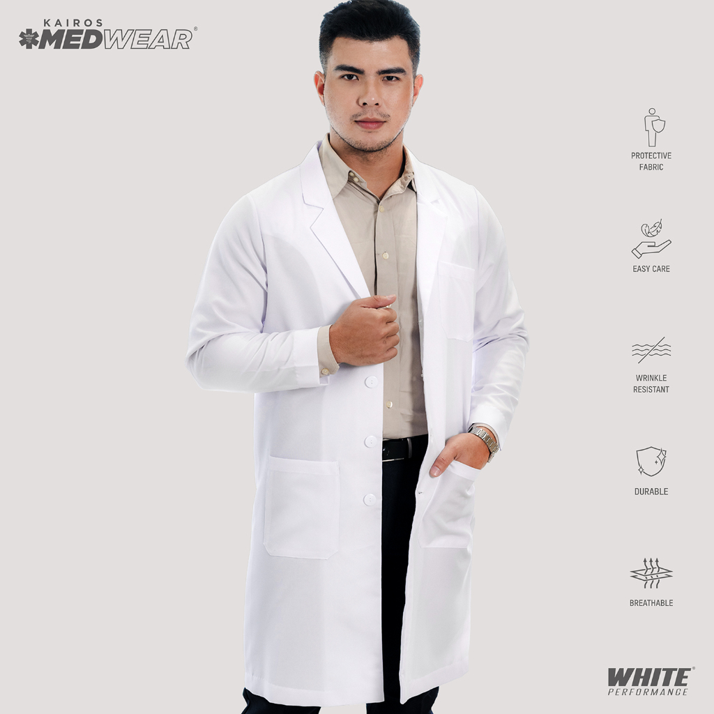 [NO EMBROIDERY] KAIROS Laboratory Gown Long Sleeves Doctor's Gown ...