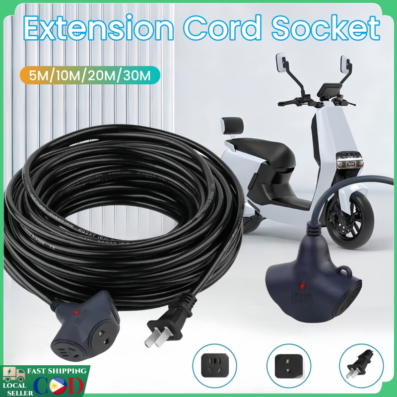 Extension Cord Socket 5 20 30m Electric Vehicle Charging With Cable Plug Heavy Duty Extension