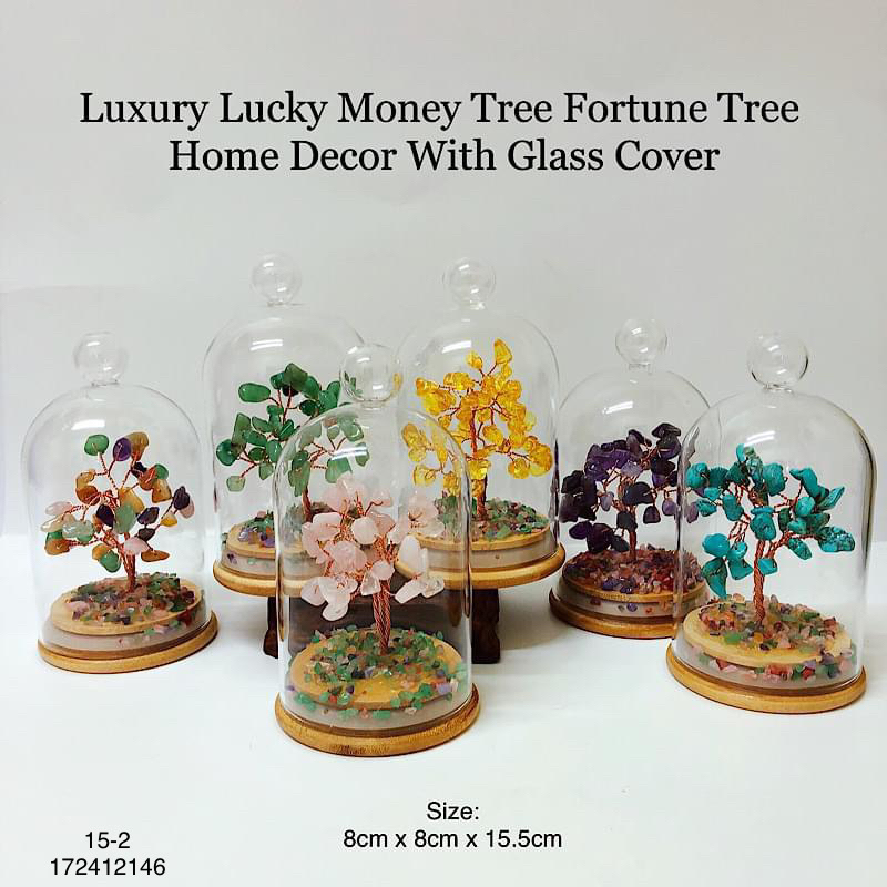 Luxury Lucky Citrine Money Tree Jade Rose Quartz Amethyst Ornament ...
