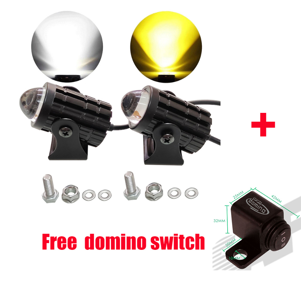 Motorcycle headlight waterproof small spotlight mini driving dipped ...
