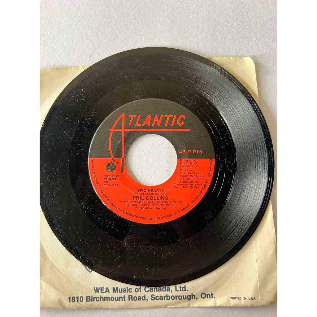 Anne Dudley/Phil Collin - Two Hearts/The Robbery Vintage PLAKA 45rpm VG ...