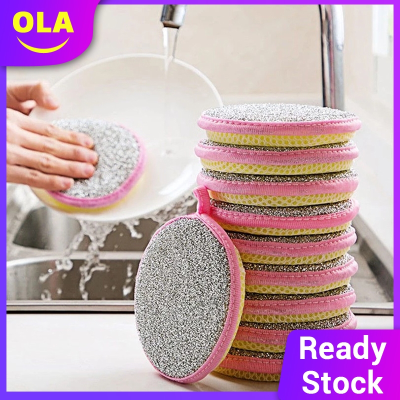 5pcs Double-Sided Dishwashing Sponges Multi Purpose Scrub Sponges ...