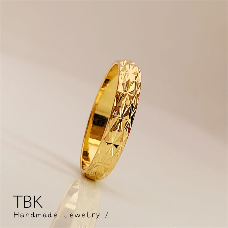 TBK 24K Bangkok Gold Couple Ring Wedding Ring for Unisex 1pcs only ...