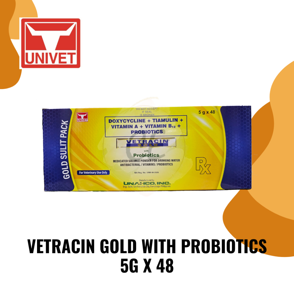 VETRACIN GOLD WITH PROBIOTICS Soluble Powder 5g x 48 | Shopee Philippines