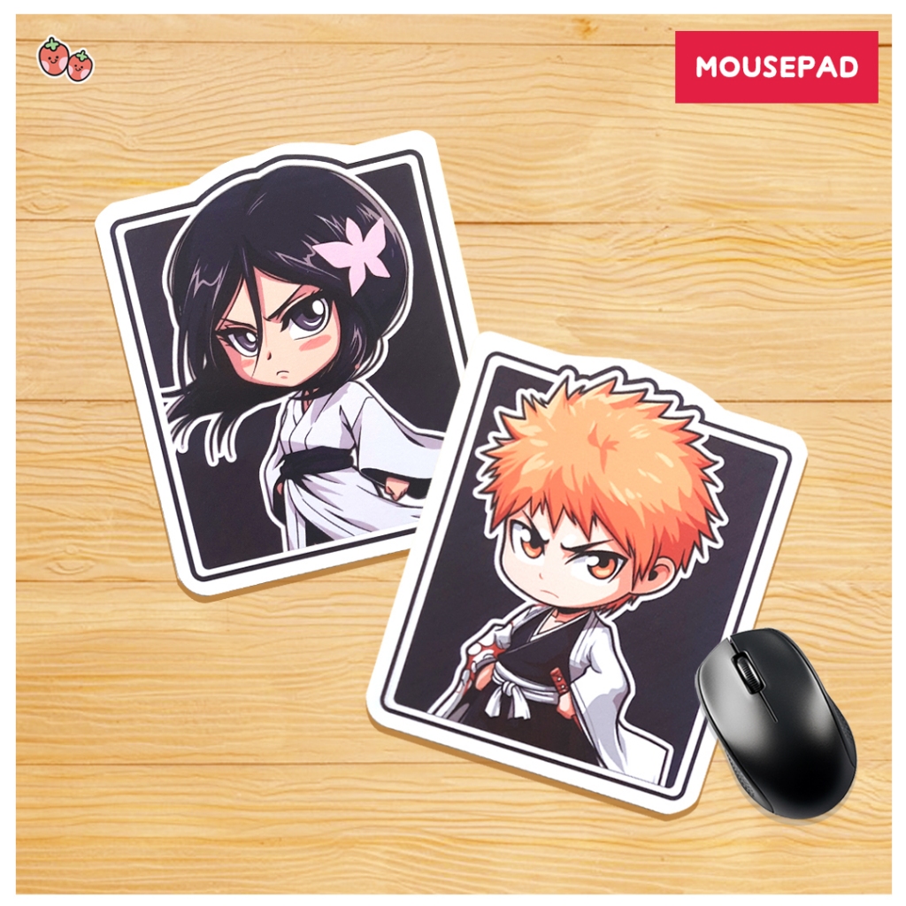 Bleach Mousepad - Ichigo Kurosaki Rukia Kuchiki Chibi Kawaii Mouse pad ...